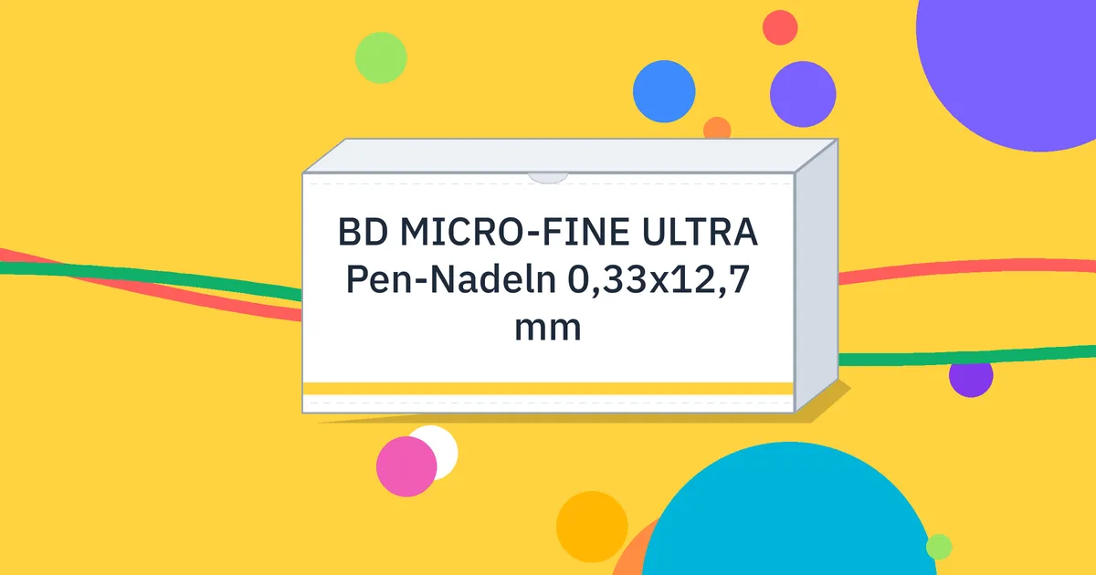 Symbolbild: Packung mit der Aufschrift BD MICRO-FINE ULTRA Pen-Nadeln 0,33x12,7 mm (PZN 09372884) – Verfügbarkeit und Bezug in Apotheken in Frankfurt am Main