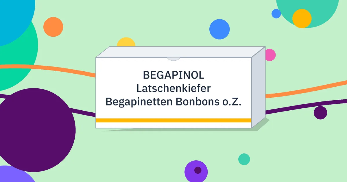 Symbolbild: Packung mit der Aufschrift BEGAPINOL Latschenkiefer Begapinetten Bonbons o.Z. (PZN 19161823) – Verfügbarkeit und Bezug in Apotheken in Frankfurt am Main
