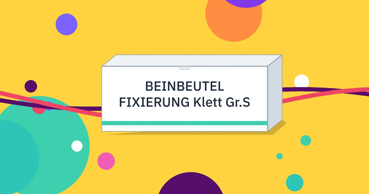Symbolbild: Packung mit der Aufschrift BEINBEUTEL FIXIERUNG Klett Gr.S (PZN 07126649) – Verfügbarkeit und Bezug in Apotheken in Frankfurt am Main