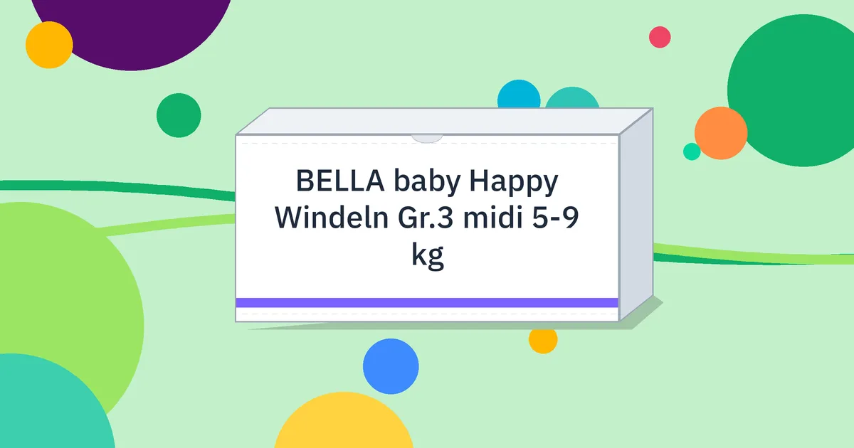 Symbolbild: Packung mit der Aufschrift BELLA baby Happy Windeln Gr.3 midi 5-9 kg (PZN 15209958) – Verfügbarkeit und Bezug in Apotheken in Frankfurt am Main