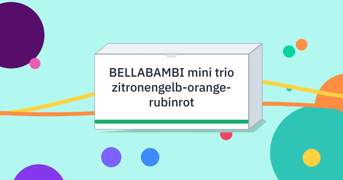 Symbolbild: Packung mit der Aufschrift BELLABAMBI mini trio zitronengelb-orange-rubinrot (PZN 12425526) – Verfügbarkeit und Bezug in Apotheken in Frankfurt am Main