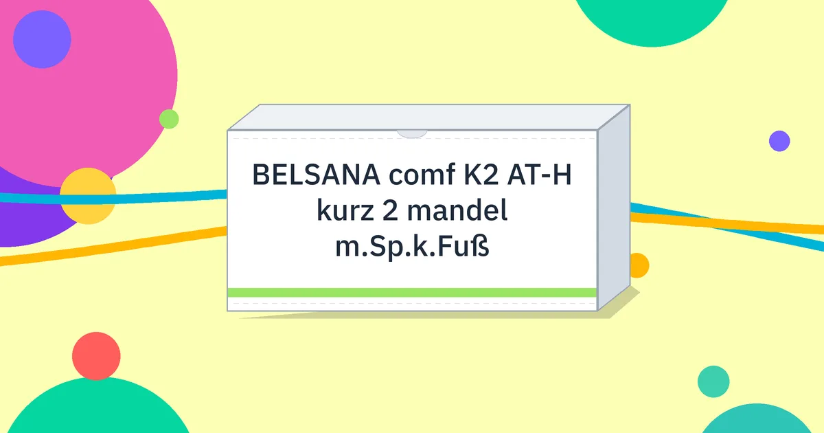 Symbolbild: Packung mit der Aufschrift BELSANA comf K2 AT-H kurz 2 mandel m.Sp.k.Fuß (PZN 12328792) – Verfügbarkeit und Bezug in Apotheken in Frankfurt am Main