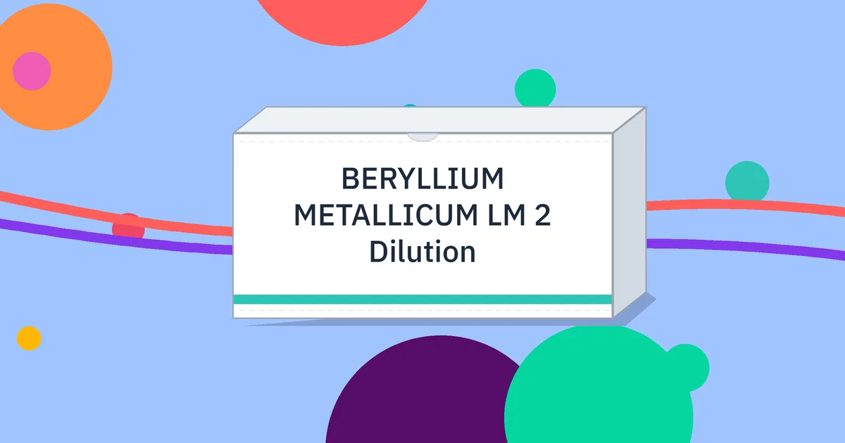 Symbolbild: Packung mit der Aufschrift BERYLLIUM METALLICUM LM 2 Dilution (PZN 12793218) – Verfügbarkeit und Bezug in Apotheken in Frankfurt am Main