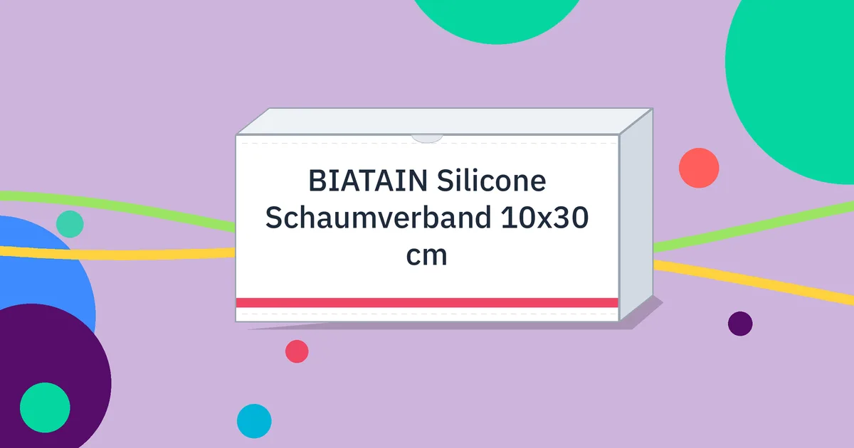 Symbolbild: Packung mit der Aufschrift BIATAIN Silicone Schaumverband 10x30 cm (PZN 20344552) – Verfügbarkeit und Bezug in Apotheken in Frankfurt am Main
