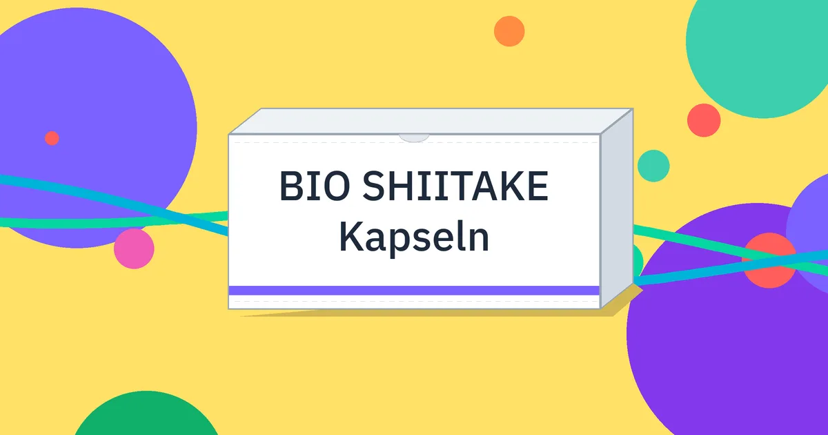 Symbolbild: Packung mit der Aufschrift BIO SHIITAKE Kapseln (PZN 10790196) – Verfügbarkeit und Bezug in Apotheken in Frankfurt am Main