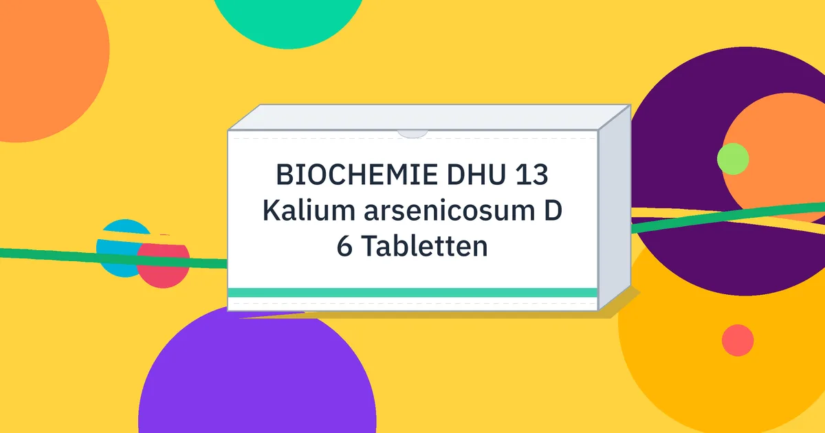 Symbolbild: Packung mit der Aufschrift BIOCHEMIE DHU 13 Kalium arsenicosum D 6 Tabletten (PZN 00274921) – Verfügbarkeit und Bezug in Apotheken in Frankfurt am Main