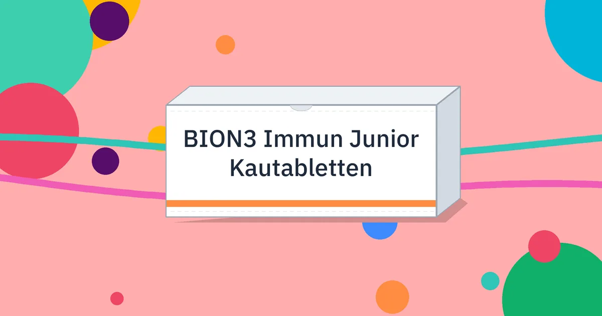 Symbolbild: Packung mit der Aufschrift BION3 Immun Junior Kautabletten (PZN 18860186) – Verfügbarkeit und Bezug in Apotheken in Frankfurt am Main