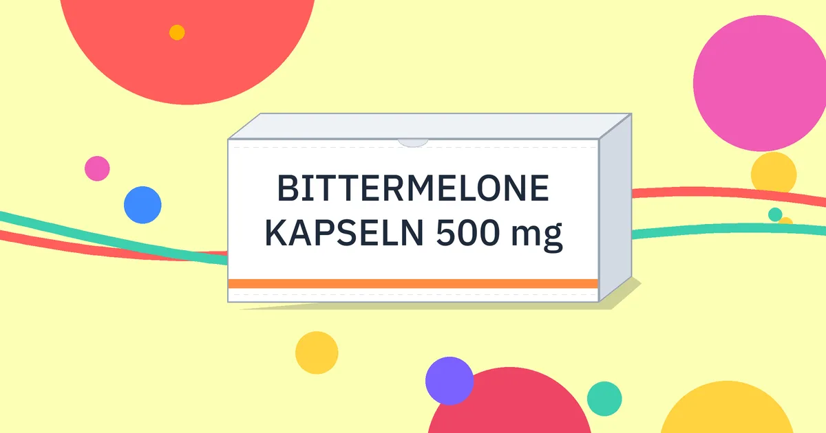 Symbolbild: Packung mit der Aufschrift BITTERMELONE KAPSELN 500 mg (PZN 00060249) – Verfügbarkeit und Bezug in Apotheken in Frankfurt am Main