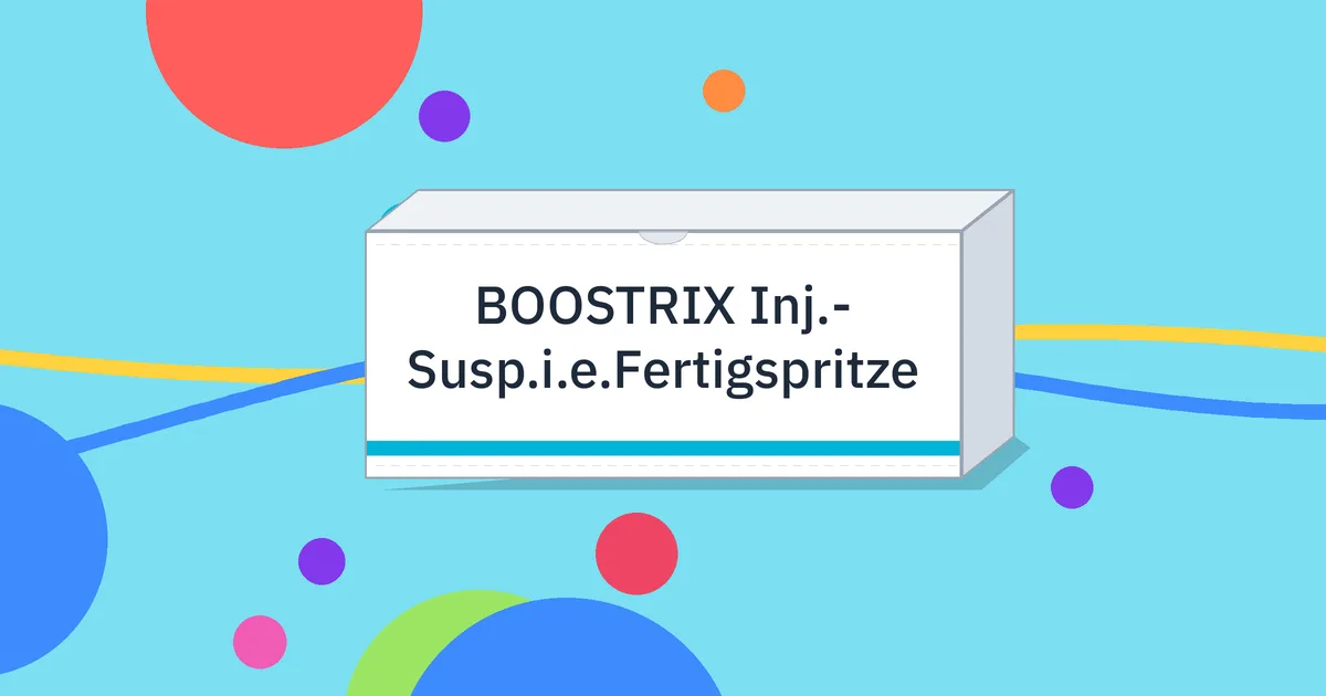 Symbolbild: Packung mit der Aufschrift BOOSTRIX Inj.-Susp.i.e.Fertigspritze (PZN 17604877) – Verfügbarkeit und Bezug in Apotheken in Frankfurt am Main