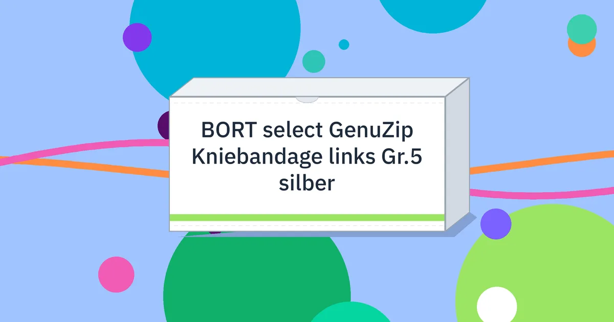 Symbolbild: Packung mit der Aufschrift BORT select GenuZip Kniebandage links Gr.5 silber (PZN 16844088) – Verfügbarkeit und Bezug in Apotheken in Frankfurt am Main