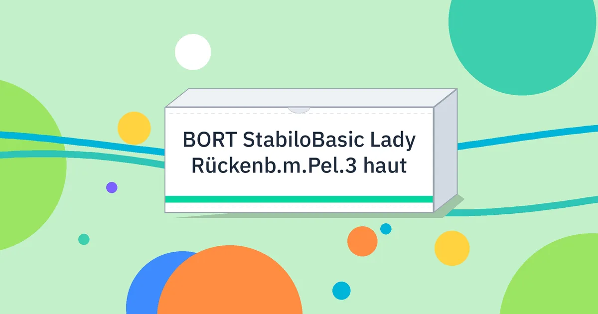 Symbolbild: Packung mit der Aufschrift BORT StabiloBasic Lady Rückenb.m.Pel.3 haut (PZN 05873218) – Verfügbarkeit und Bezug in Apotheken in Frankfurt am Main