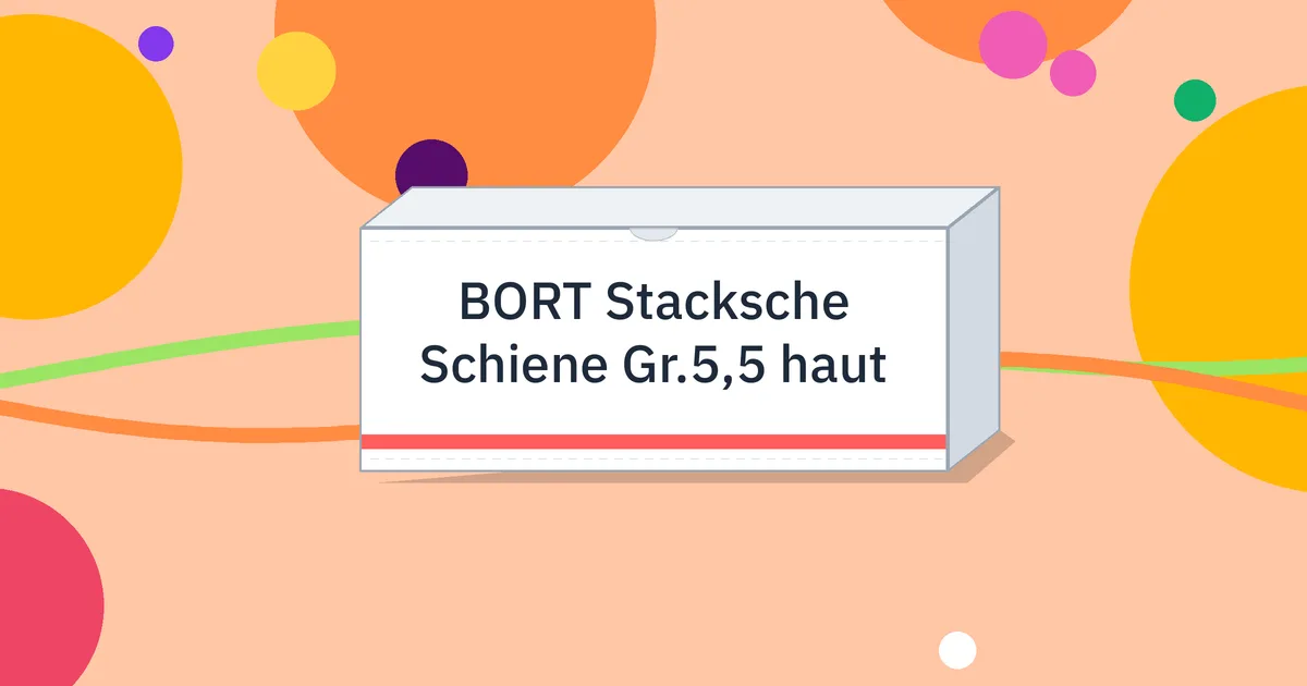 Symbolbild: Packung mit der Aufschrift BORT Stacksche Schiene Gr.5,5 haut (PZN 02811381) – Verfügbarkeit und Bezug in Apotheken in Frankfurt am Main