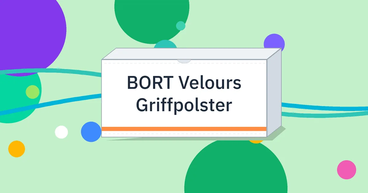 Symbolbild: Packung mit der Aufschrift BORT Velours Griffpolster (PZN 04100661) – Verfügbarkeit und Bezug in Apotheken in Frankfurt am Main