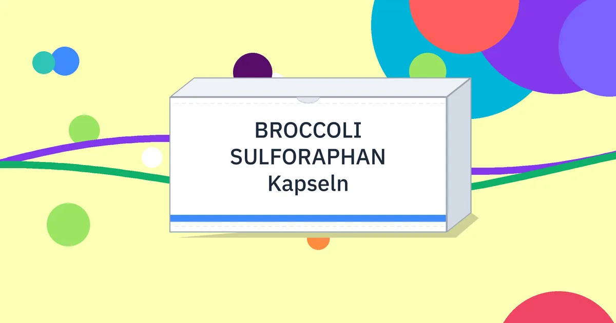 Symbolbild: Packung mit der Aufschrift BROCCOLI SULFORAPHAN Kapseln (PZN 10305545) – Verfügbarkeit und Bezug in Apotheken in Frankfurt am Main