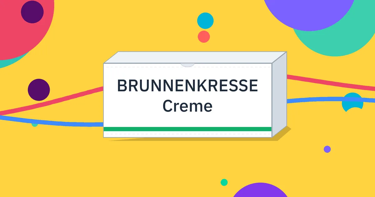 Symbolbild: Packung mit der Aufschrift BRUNNENKRESSE Creme (PZN 03895032) – Verfügbarkeit und Bezug in Apotheken in Frankfurt am Main