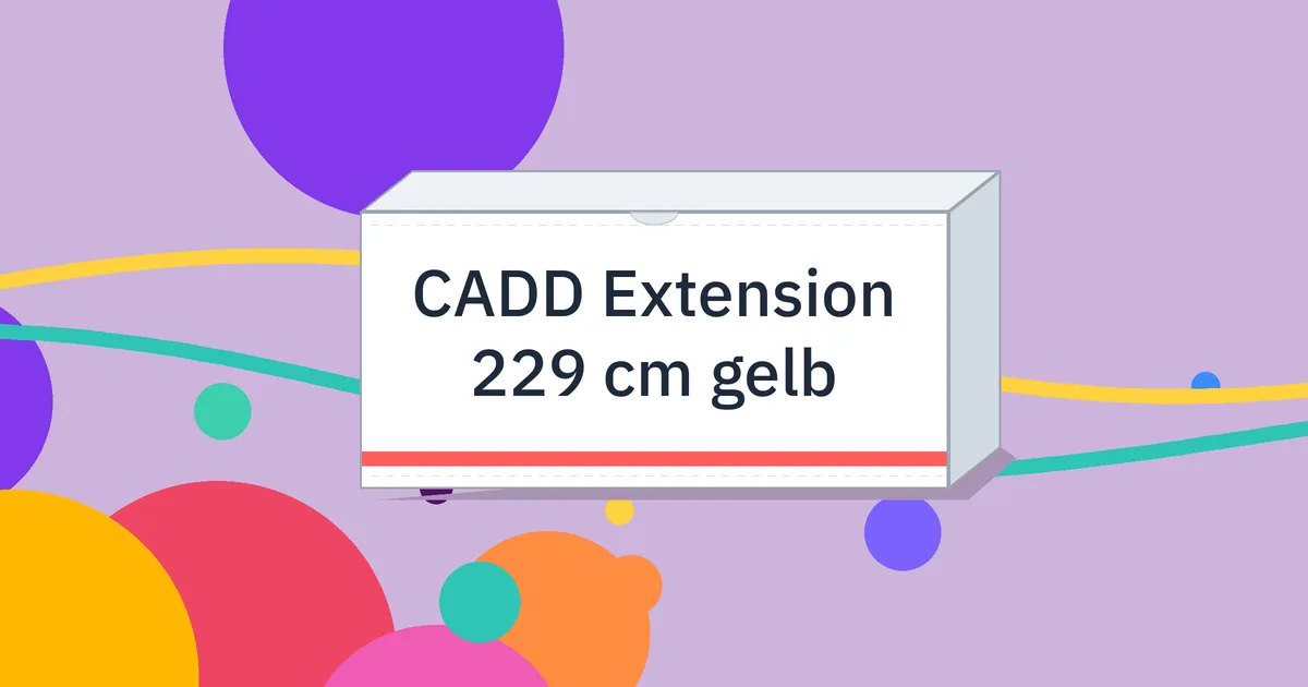 Symbolbild: Packung mit der Aufschrift CADD Extension 229 cm gelb (PZN 11479394) – Verfügbarkeit und Bezug in Apotheken in Frankfurt am Main
