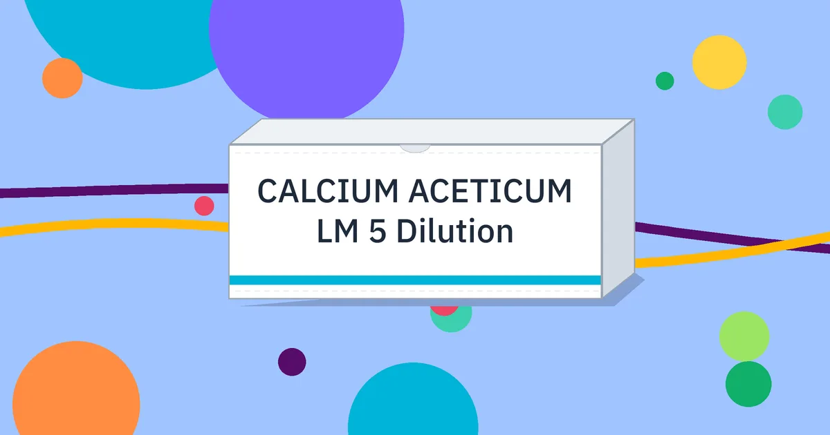 Symbolbild: Packung mit der Aufschrift CALCIUM ACETICUM LM 5 Dilution (PZN 13405419) – Verfügbarkeit und Bezug in Apotheken in Frankfurt am Main