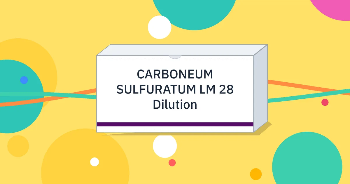 Symbolbild: Packung mit der Aufschrift CARBONEUM SULFURATUM LM 28 Dilution (PZN 12810075) – Verfügbarkeit und Bezug in Apotheken in Frankfurt am Main