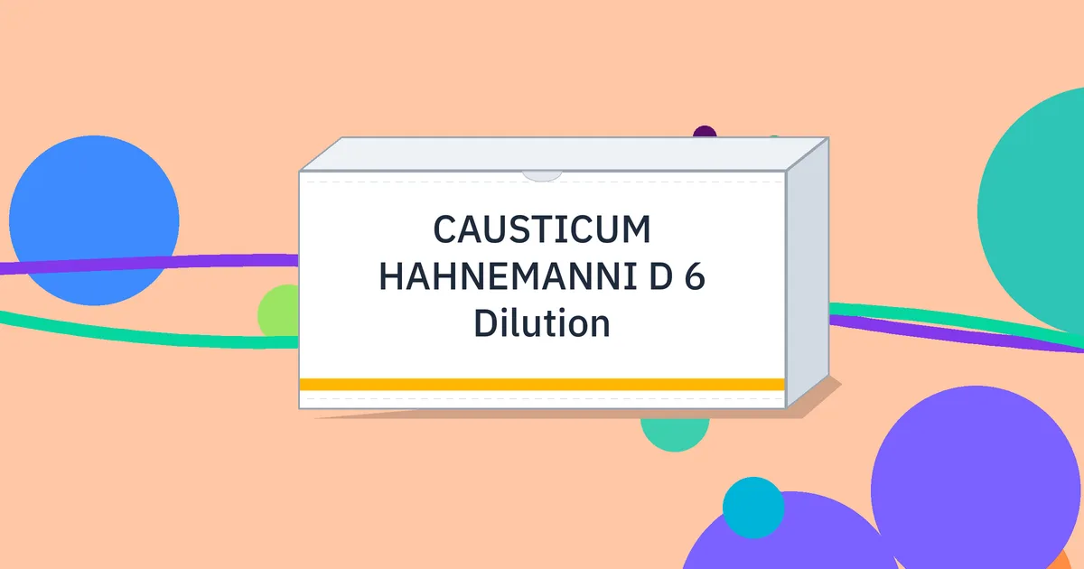 Symbolbild: Packung mit der Aufschrift CAUSTICUM HAHNEMANNI D 6 Dilution (PZN 01764343) – Verfügbarkeit und Bezug in Apotheken in Frankfurt am Main
