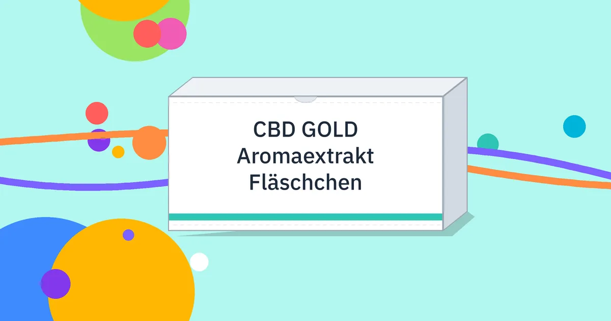Symbolbild: Packung mit der Aufschrift CBD GOLD Aromaextrakt Fläschchen (PZN 17448650) – Verfügbarkeit und Bezug in Apotheken in Frankfurt am Main