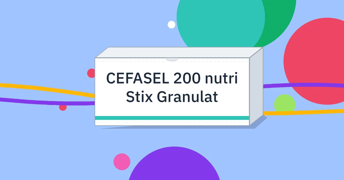 Symbolbild: Packung mit der Aufschrift CEFASEL 200 nutri Stix Granulat (PZN 16333229) – Verfügbarkeit und Bezug in Apotheken in Frankfurt am Main
