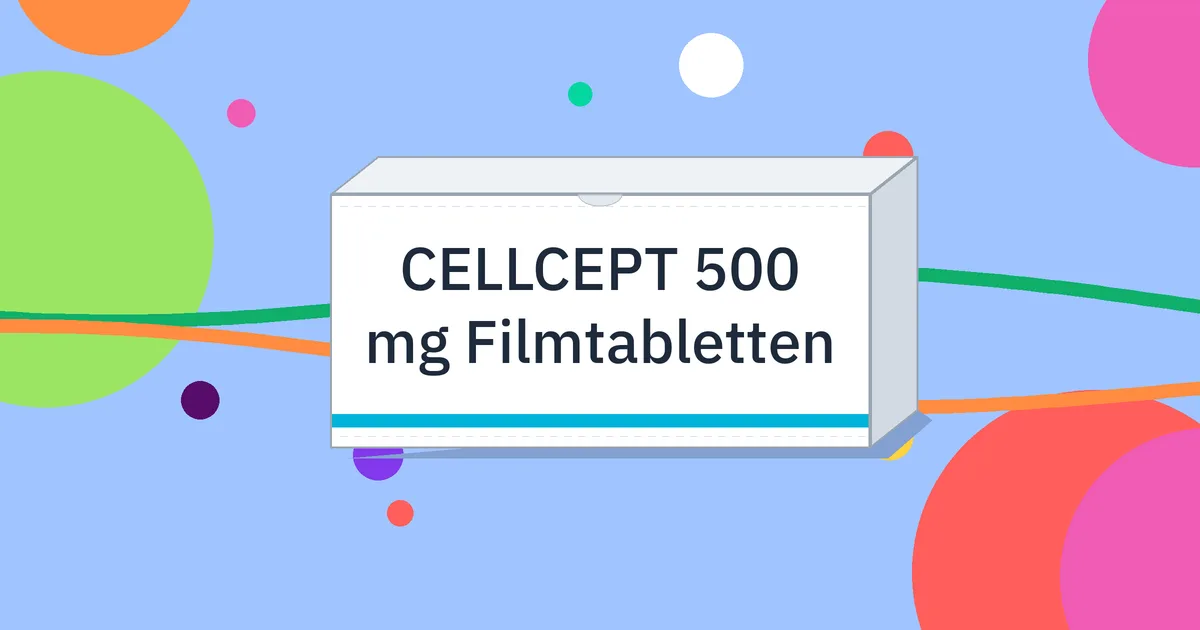 Symbolbild: Packung mit der Aufschrift CELLCEPT 500 mg Filmtabletten (PZN 03516885) – Verfügbarkeit und Bezug in Apotheken in Frankfurt am Main
