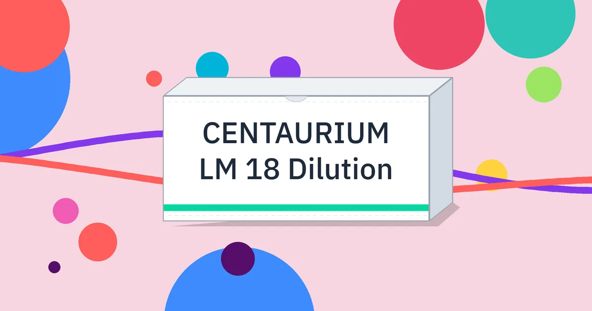 Symbolbild: Packung mit der Aufschrift CENTAURIUM LM 18 Dilution (PZN 13436236) – Verfügbarkeit und Bezug in Apotheken in Frankfurt am Main