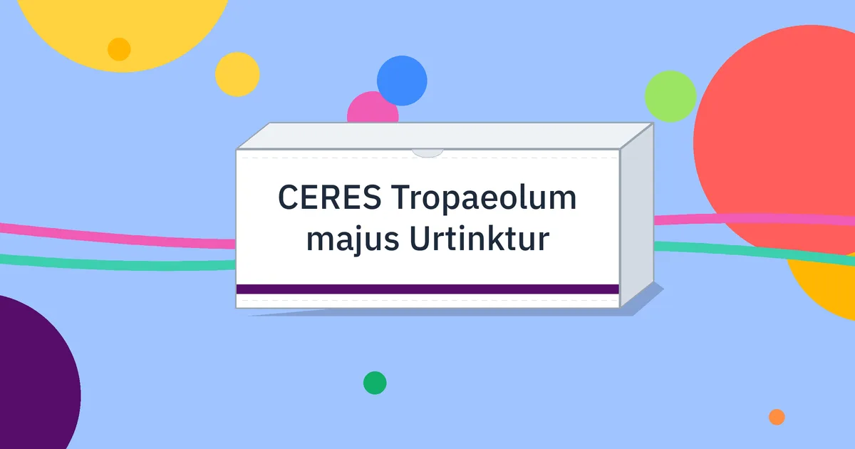 Symbolbild: Packung mit der Aufschrift CERES Tropaeolum majus Urtinktur (PZN 00425395) – Verfügbarkeit und Bezug in Apotheken in Frankfurt am Main