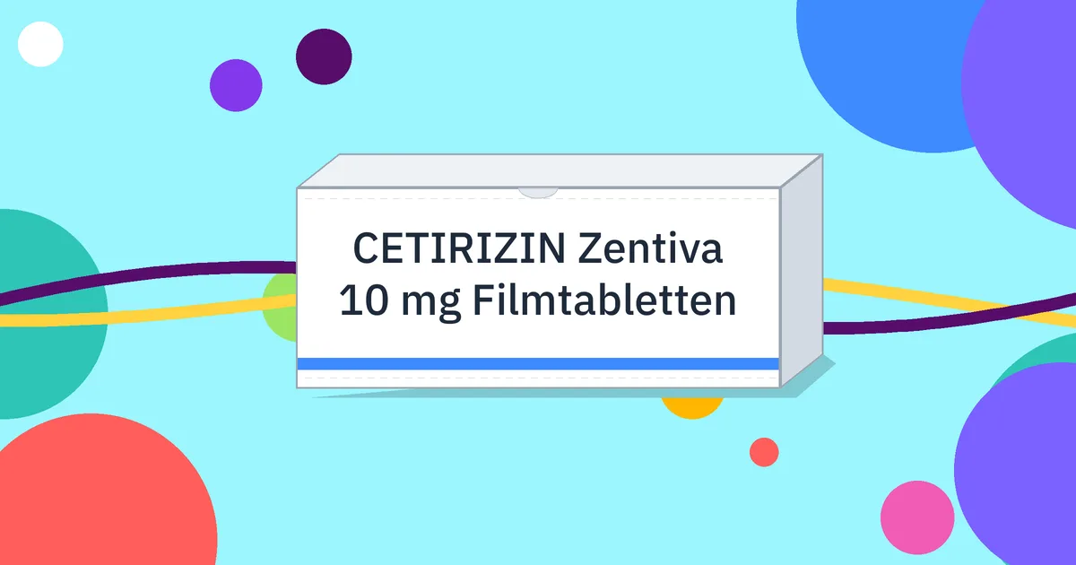 Symbolbild: Packung mit der Aufschrift CETIRIZIN Zentiva 10 mg Filmtabletten (PZN 00364765) – Verfügbarkeit und Bezug in Apotheken in Frankfurt am Main