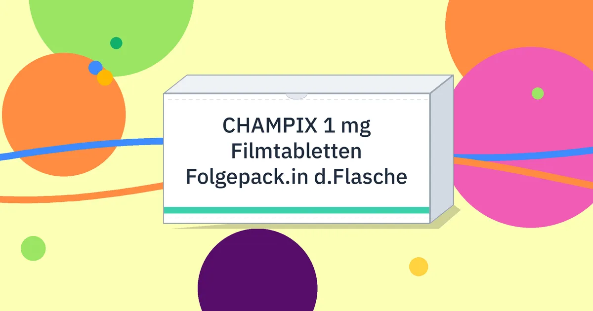 Symbolbild: Packung mit der Aufschrift CHAMPIX 1 mg Filmtabletten Folgepack.in d.Flasche (PZN 05012344) – Verfügbarkeit und Bezug in Apotheken in Frankfurt am Main