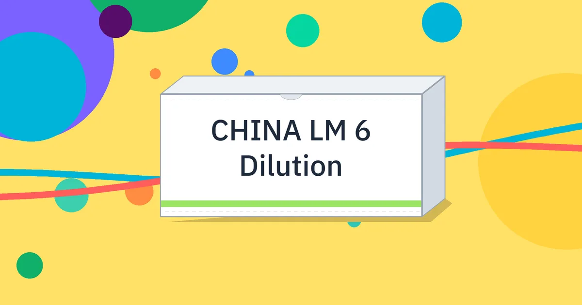 Symbolbild: Packung mit der Aufschrift CHINA LM 6 Dilution (PZN 02601488) – Verfügbarkeit und Bezug in Apotheken in Frankfurt am Main