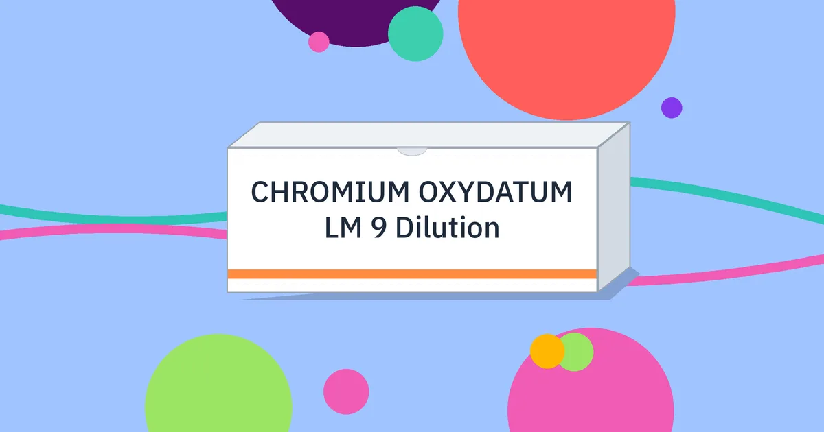 Symbolbild: Packung mit der Aufschrift CHROMIUM OXYDATUM LM 9 Dilution (PZN 13445459) – Verfügbarkeit und Bezug in Apotheken in Frankfurt am Main