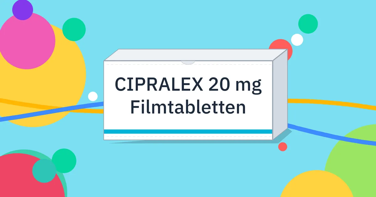 Symbolbild: Packung mit der Aufschrift CIPRALEX 20 mg Filmtabletten (PZN 01638584) – Verfügbarkeit und Bezug in Apotheken in Frankfurt am Main