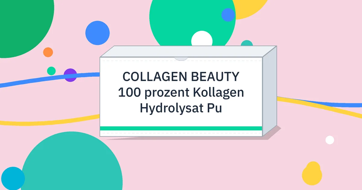 Symbolbild: Packung mit der Aufschrift COLLAGEN BEAUTY 100 prozent Kollagen Hydrolysat Pu (PZN 18810679) – Verfügbarkeit und Bezug in Apotheken in Frankfurt am Main