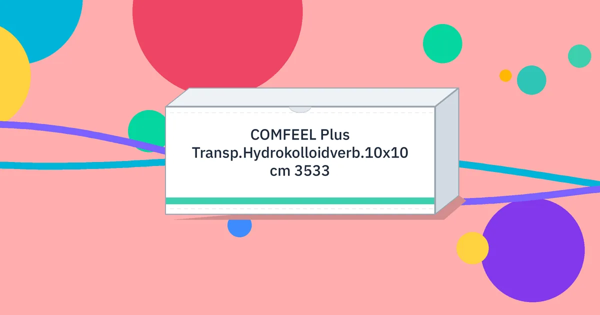 Symbolbild: Packung mit der Aufschrift COMFEEL Plus Transp.Hydrokolloidverb.10x10 cm 3533 (PZN 16007122) – Verfügbarkeit und Bezug in Apotheken in Frankfurt am Main