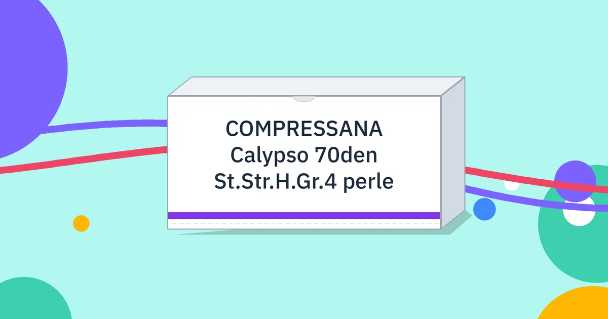 Symbolbild: Packung mit der Aufschrift COMPRESSANA Calypso 70den St.Str.H.Gr.4 perle (PZN 07718746) – Verfügbarkeit und Bezug in Apotheken in Frankfurt am Main