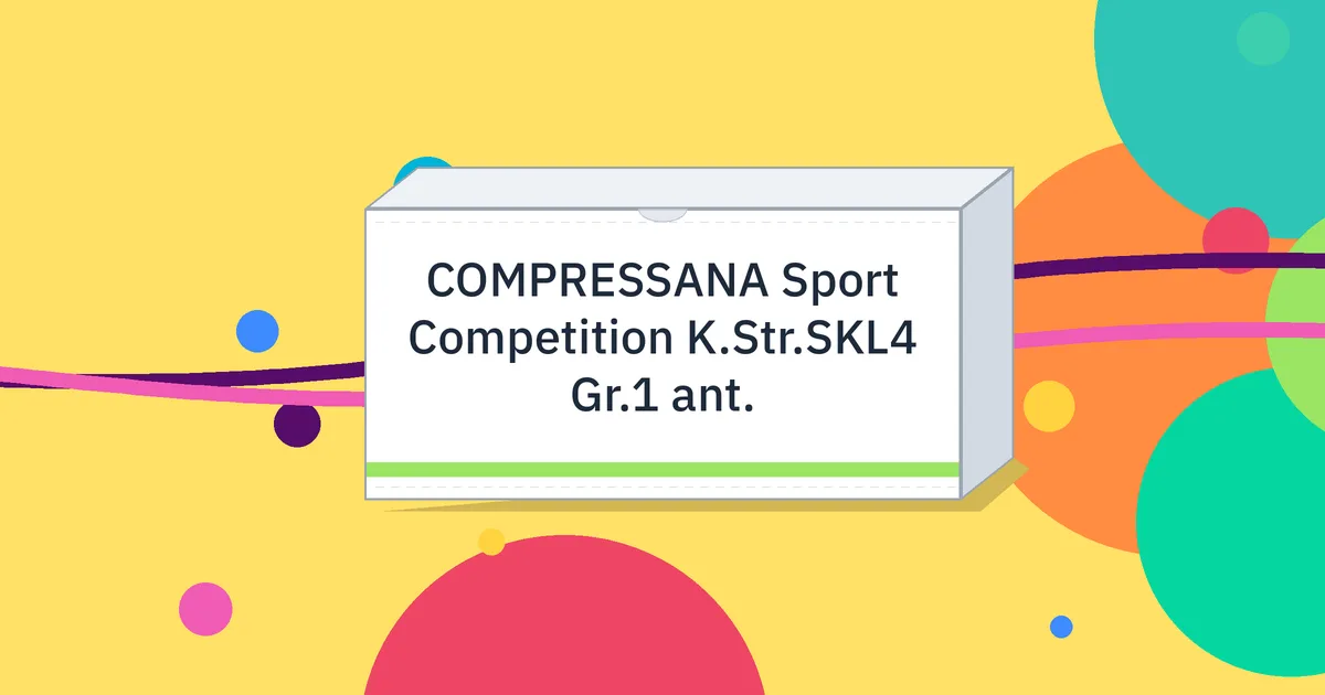 Symbolbild: Packung mit der Aufschrift COMPRESSANA Sport Competition K.Str.SKL4 Gr.1 ant. (PZN 11218452) – Verfügbarkeit und Bezug in Apotheken in Frankfurt am Main