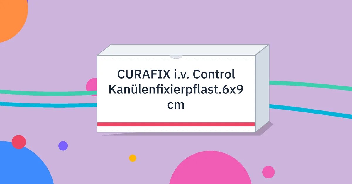Symbolbild: Packung mit der Aufschrift CURAFIX i.v. Control Kanülenfixierpflast.6x9 cm (PZN 11382281) – Verfügbarkeit und Bezug in Apotheken in Frankfurt am Main