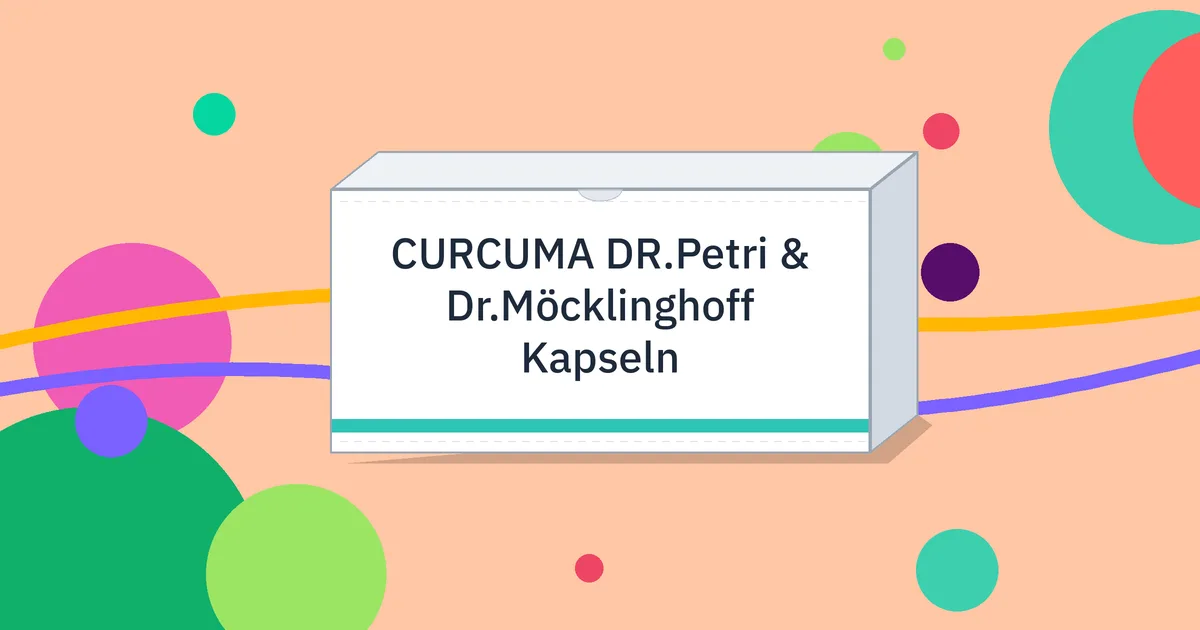 Symbolbild: Packung mit der Aufschrift CURCUMA DR.Petri & Dr.Möcklinghoff Kapseln (PZN 17531701) – Verfügbarkeit und Bezug in Apotheken in Frankfurt am Main