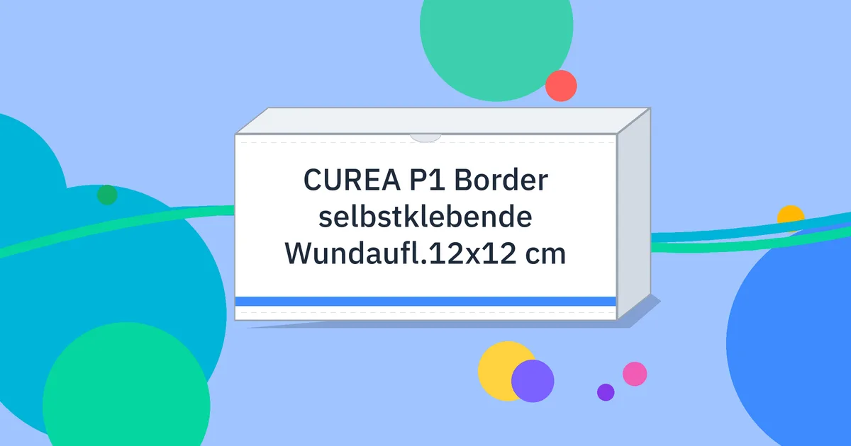 Symbolbild: Packung mit der Aufschrift CUREA P1 Border selbstklebende Wundaufl.12x12 cm (PZN 16005063) – Verfügbarkeit und Bezug in Apotheken in Frankfurt am Main