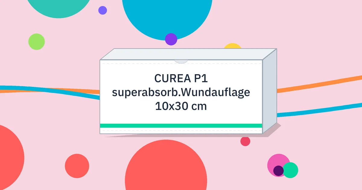 Symbolbild: Packung mit der Aufschrift CUREA P1 superabsorb.Wundauflage 10x30 cm (PZN 04122680) – Verfügbarkeit und Bezug in Apotheken in Frankfurt am Main