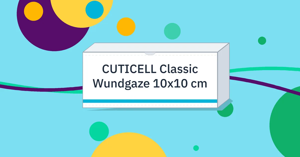 Symbolbild: Packung mit der Aufschrift CUTICELL Classic Wundgaze 10x10 cm (PZN 18368580) – Verfügbarkeit und Bezug in Apotheken in Frankfurt am Main