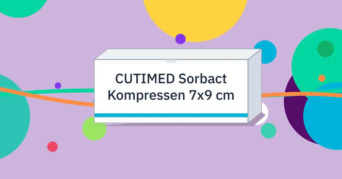 Symbolbild: Packung mit der Aufschrift CUTIMED Sorbact Kompressen 7x9 cm (PZN 20658078) – Verfügbarkeit und Bezug in Apotheken in Frankfurt am Main