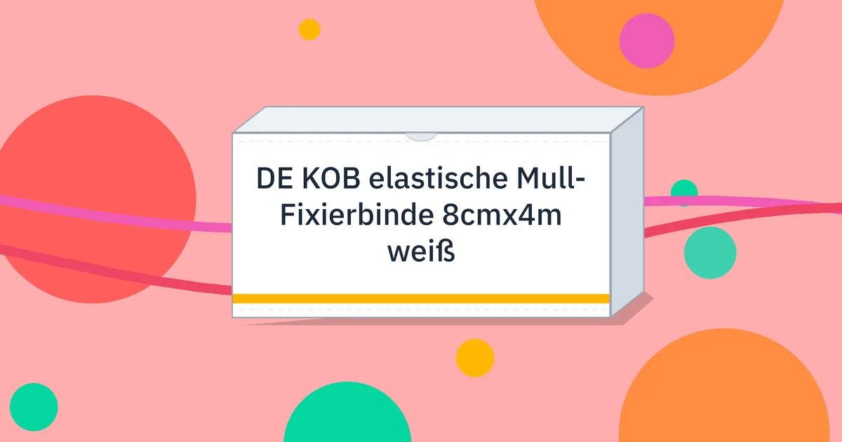 Symbolbild: Packung mit der Aufschrift DE KOB elastische Mull-Fixierbinde 8cmx4m weiß (PZN 09747048) – Verfügbarkeit und Bezug in Apotheken in Frankfurt am Main