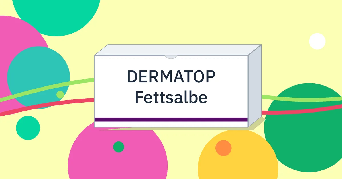 Symbolbild: Packung mit der Aufschrift DERMATOP Fettsalbe (PZN 03113012) – Verfügbarkeit und Bezug in Apotheken in Frankfurt am Main