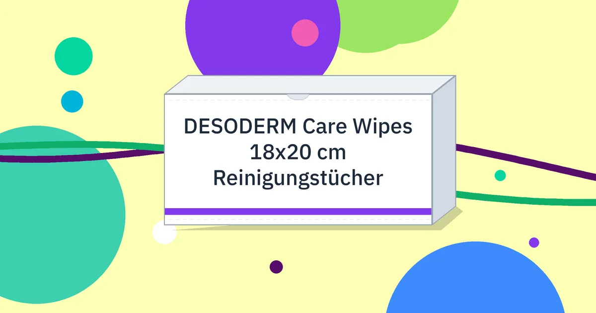 Symbolbild: Packung mit der Aufschrift DESODERM Care Wipes 18x20 cm Reinigungstücher (PZN 18410661) – Verfügbarkeit und Bezug in Apotheken in Frankfurt am Main