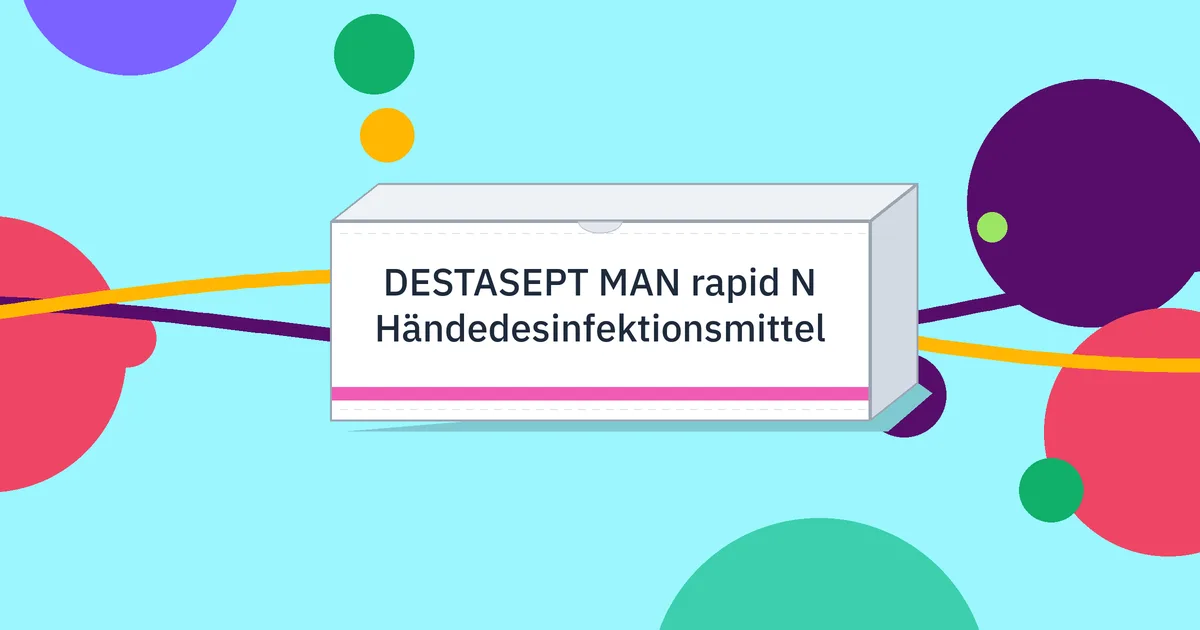 Symbolbild: Packung mit der Aufschrift DESTASEPT MAN rapid N Händedesinfektionsmittel (PZN 10088792) – Verfügbarkeit und Bezug in Apotheken in Frankfurt am Main
