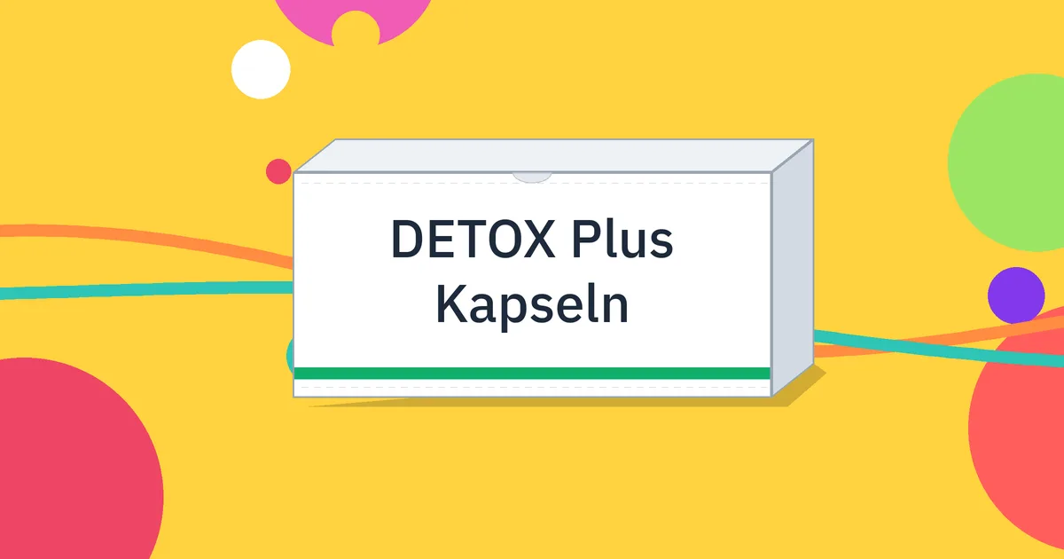 Symbolbild: Packung mit der Aufschrift DETOX Plus Kapseln (PZN 09701566) – Verfügbarkeit und Bezug in Apotheken in Frankfurt am Main