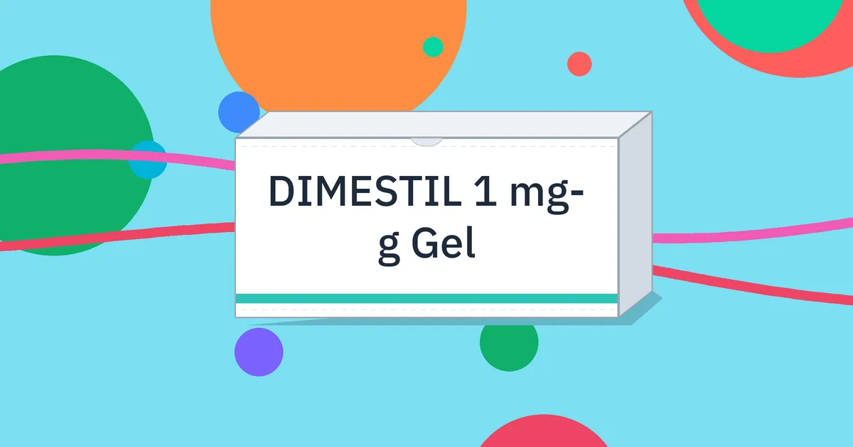 Symbolbild: Packung mit der Aufschrift DIMESTIL 1 mg-g Gel (PZN 19183960) – Verfügbarkeit und Bezug in Apotheken in Frankfurt am Main