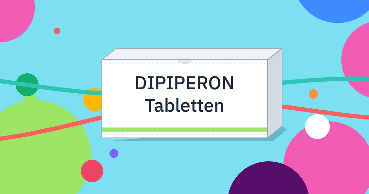 Symbolbild: Packung mit der Aufschrift DIPIPERON Tabletten (PZN 00288857) – Verfügbarkeit und Bezug in Apotheken in Frankfurt am Main